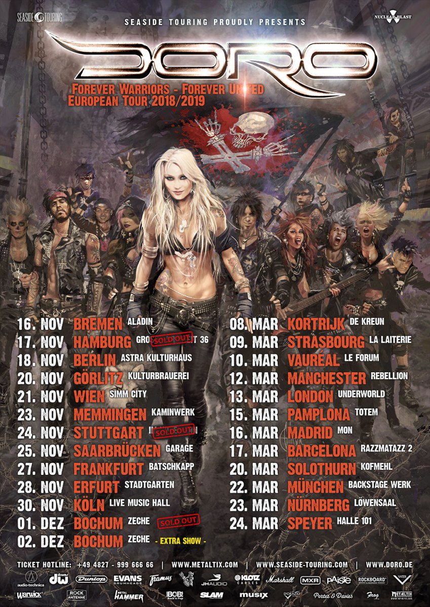 DORO tour dates 2018/2019 – Markus' Heavy Music Blog