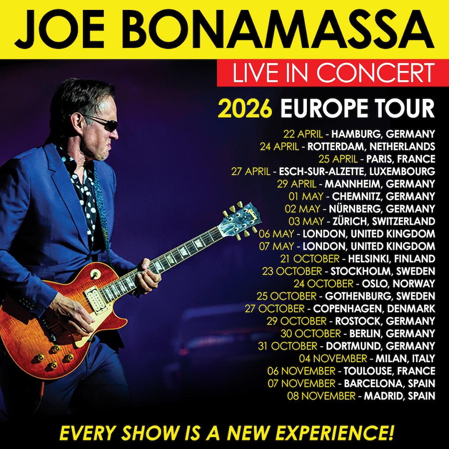 JOE BONAMASSA – European tour dates 2026 – Markus' Heavy Music Blog